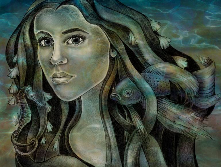 The Siren Drawing by Irene Czusz | Saatchi Art