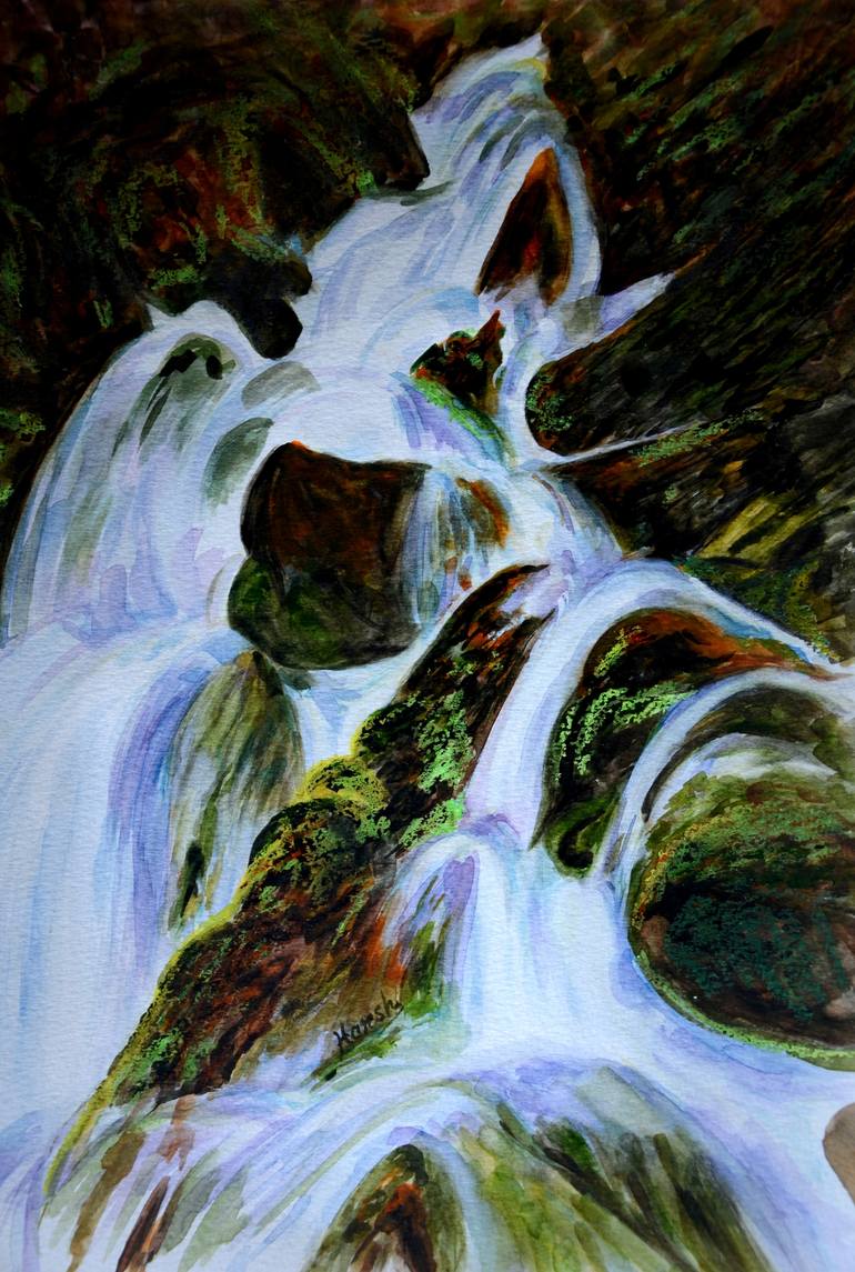 Water Fall Painting by Harsh Malik | Saatchi Art