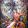 Parvati dancing in Shiva devotion Painting by Harsh Malik | Saatchi Art