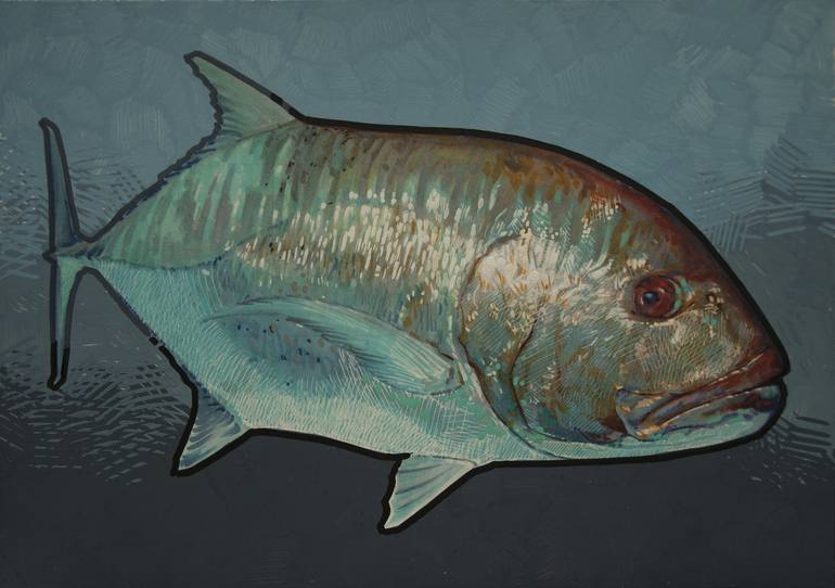Giant Trevally Drawing by Carlos Javier Márquez | Saatchi Art
