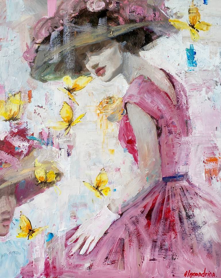 GIRL AND BUTTERFLIES #2. Painting by Irina Alexandrina | Saatchi Art