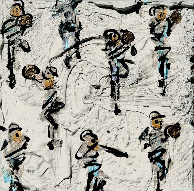 Mini Yankees Baseball Study Painting by Heather Blanton | Saatchi Art
