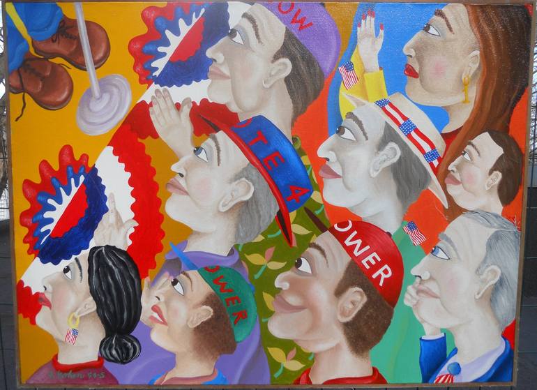 Political Rally Painting by Fred Cohen | Saatchi Art