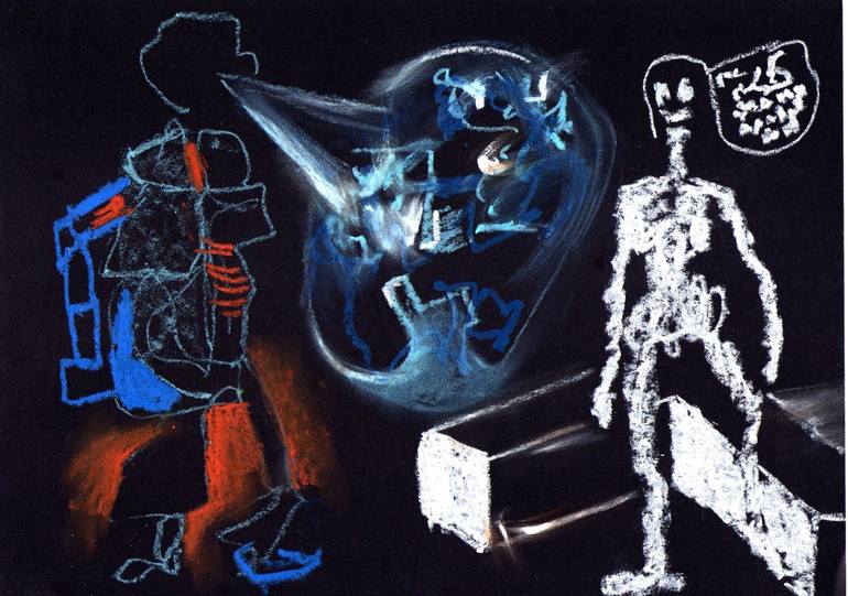 He Argues in Contorted Fashion Painting by Phillip O'Sullivan | Saatchi Art