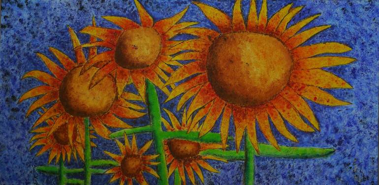 sunflowers Painting by Robert Rabe | Saatchi Art