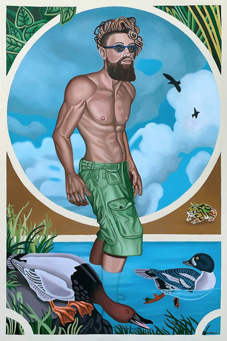 Duck Man Painting by Nance Aurand-Humpf | Saatchi Art