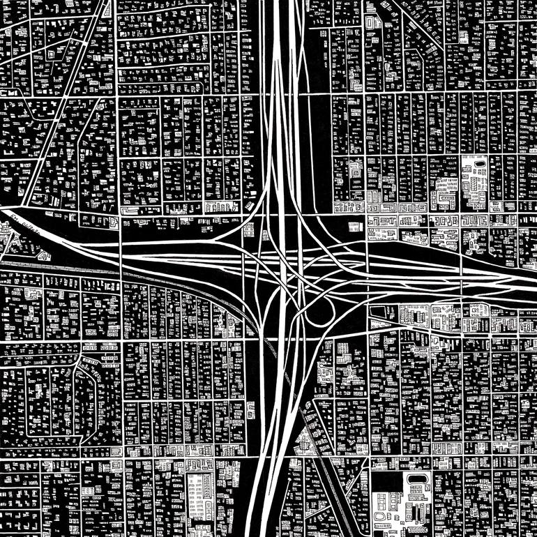 The Judge Harry Pregerson interchange Los Angeles Drawing by Emily ...
