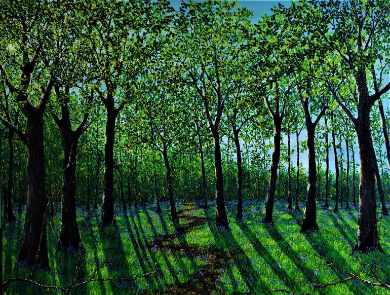 Spring In The Forest Painting by Hazel Thomson | Saatchi Art