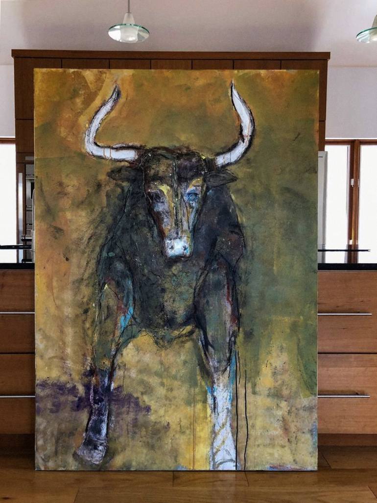 George’s Bull Painting by Kris Gebhardt | Saatchi Art