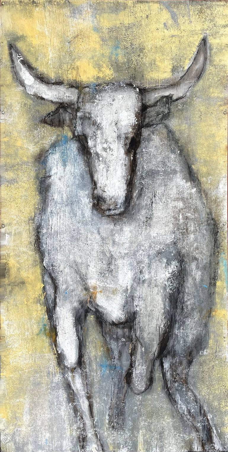 Menacing Bull Painting by Kris Gebhardt | Saatchi Art