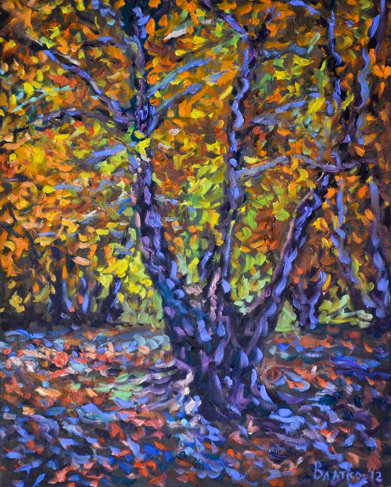 Purple tree Painting by Vladimir Ilievski | Saatchi Art