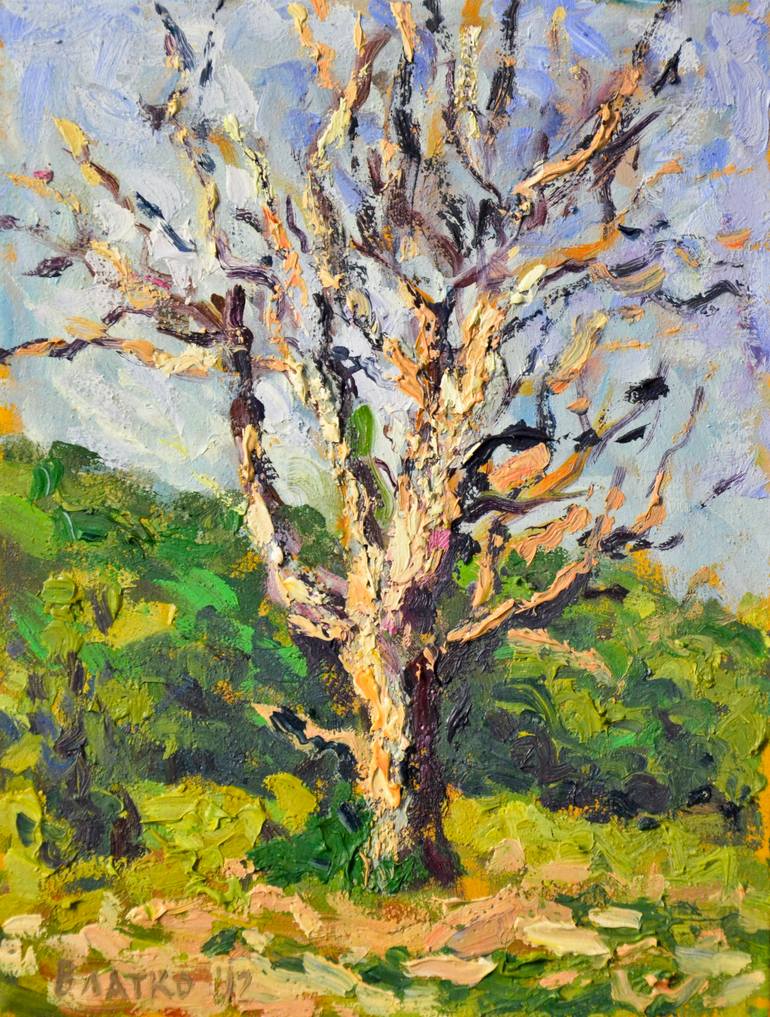 Great walnut tree. Painting by Vladimir Ilievski | Saatchi Art