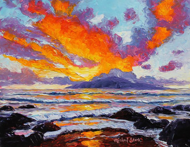 Island Embrace Painting by Michael Stark | Saatchi Art