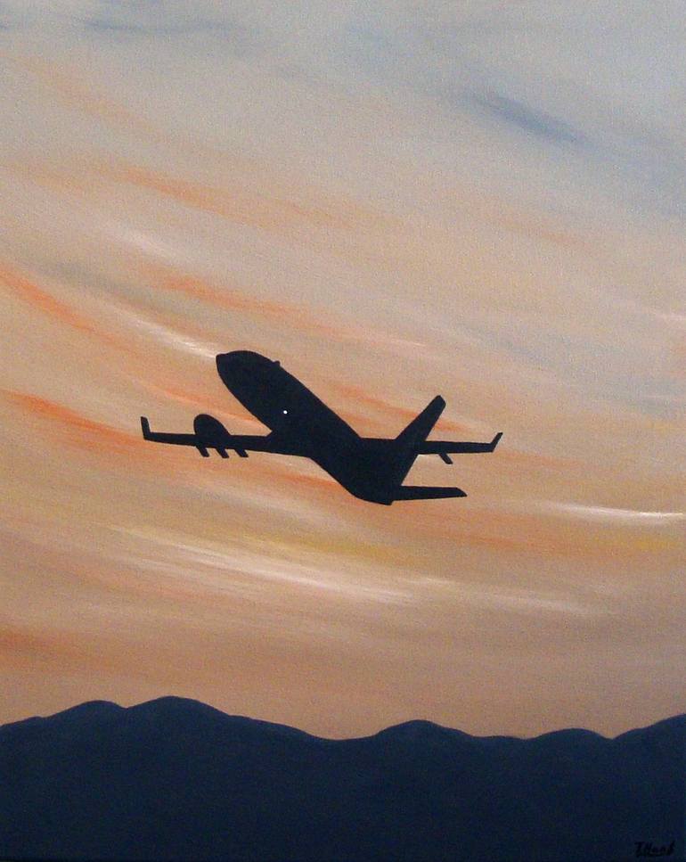 Flight into the Sunset Painting by Tanya Hansen | Saatchi Art