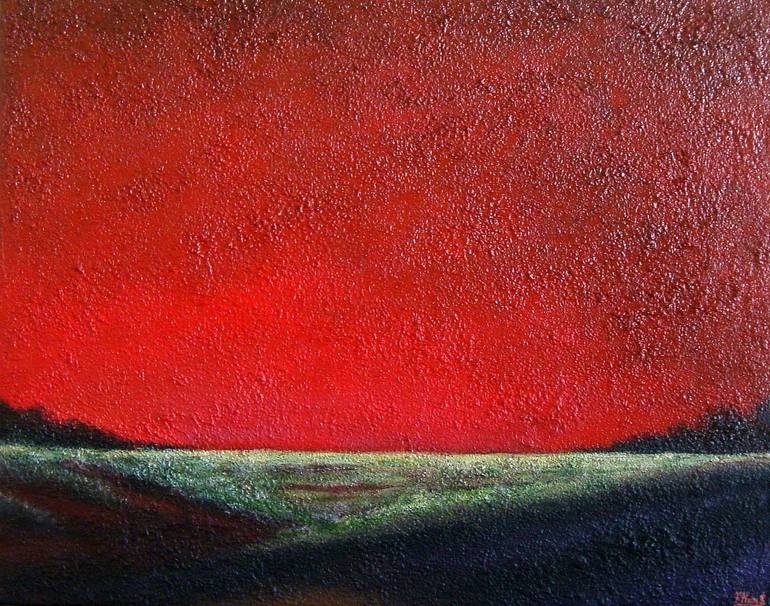 Scarlet Sunset Painting by Tanya Hansen | Saatchi Art