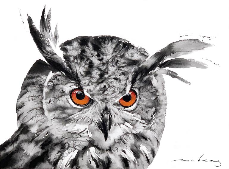 Owle Drawing by Soo Beng Lim | Saatchi Art