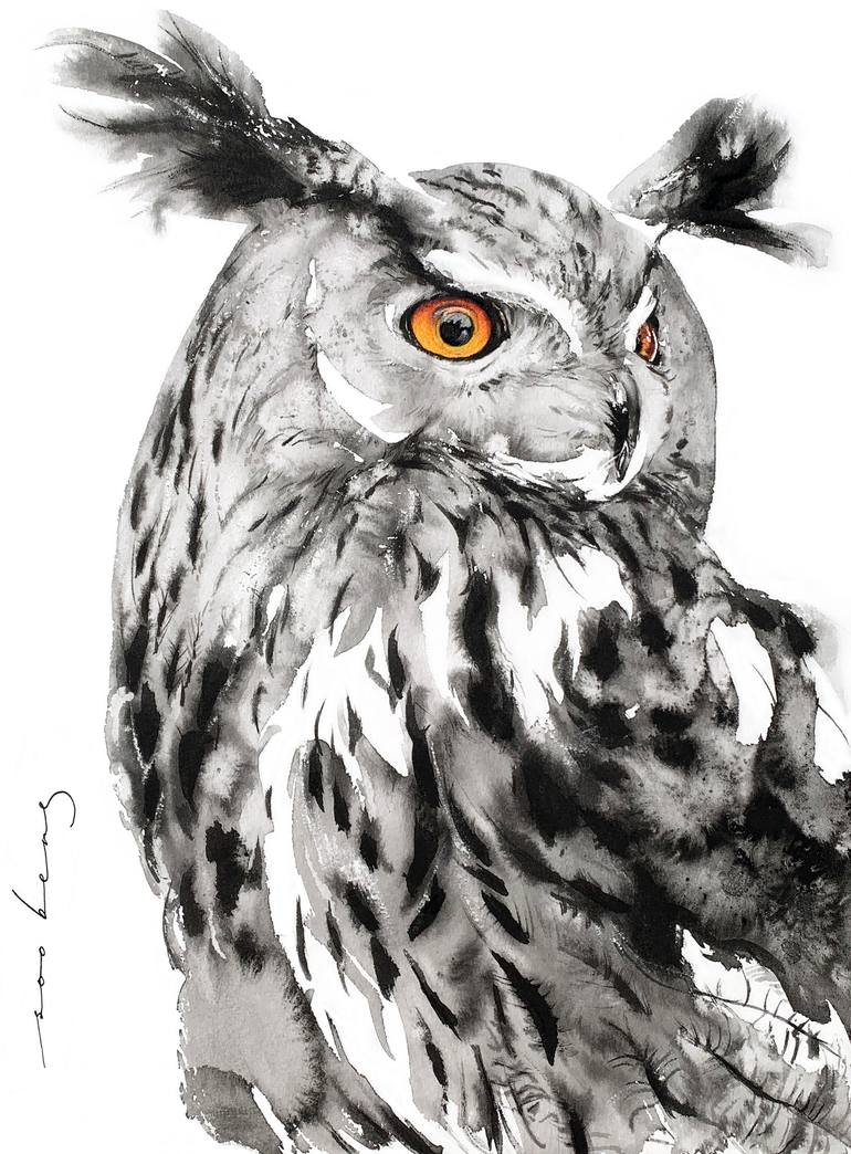 Glimpse of Wisdom Drawing by Soo Beng Lim | Saatchi Art