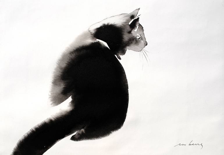 Purr-fection (SOLD) Drawing by Soo Beng Lim | Saatchi Art