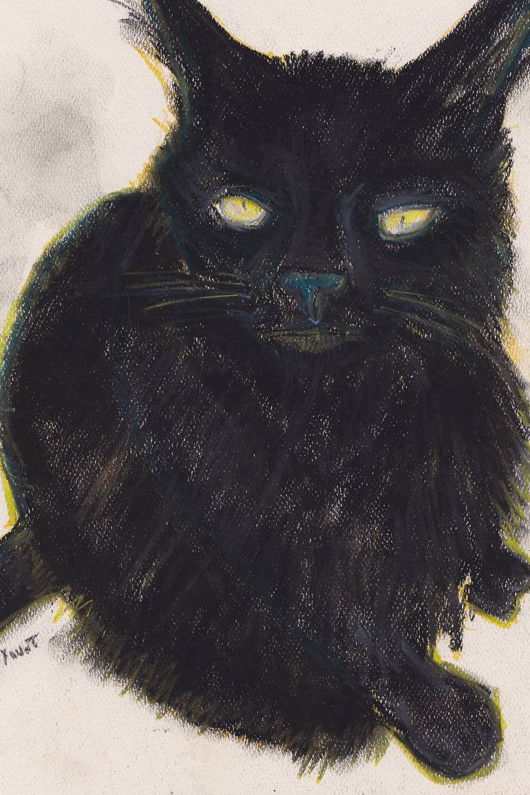 sammy cat: happy; pastel drawing on paper Drawing by Jeffrey Yount ...