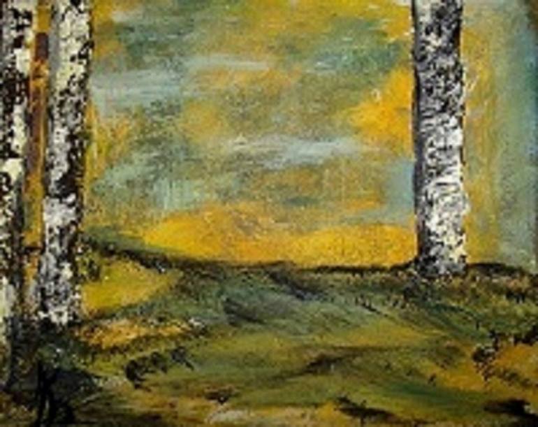 Birch Landscape Painting by karen butscha | Saatchi Art