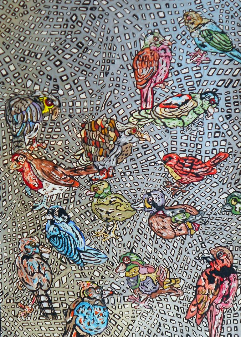 Exotic birds Painting by Duncan Goodwin | Saatchi Art