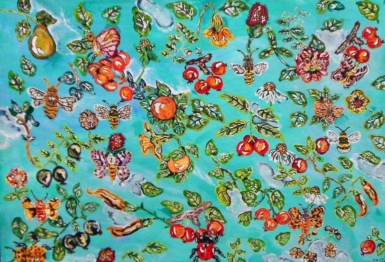 Flowers & insects Collage by Duncan Goodwin | Saatchi Art