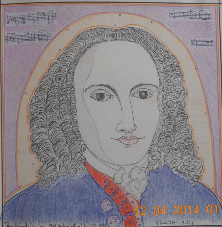 #24 Antonio Vivaldi 1678 - 1741 Drawing by Tony Leonardo Cimino ...