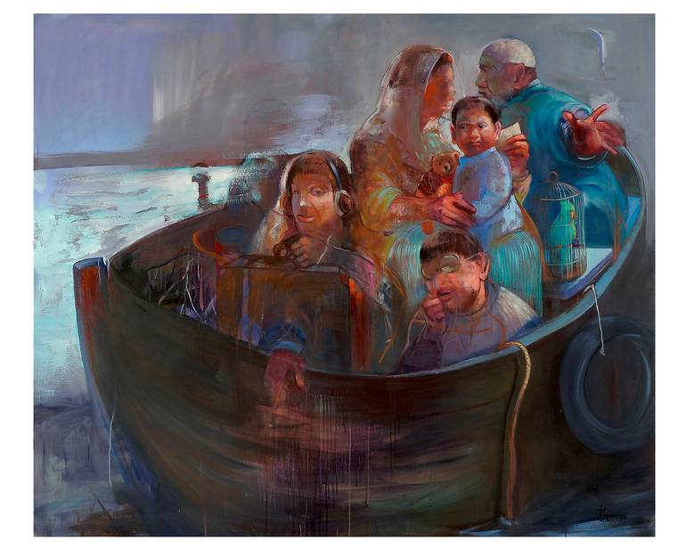 The family Painting by Andreas Paraskeva | Saatchi Art