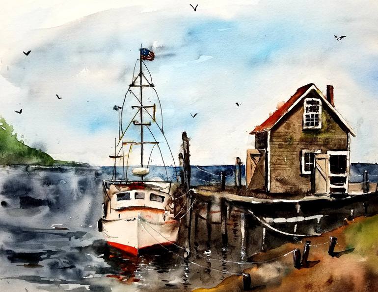 Fishing Shack Painting by james lagasse | Saatchi Art