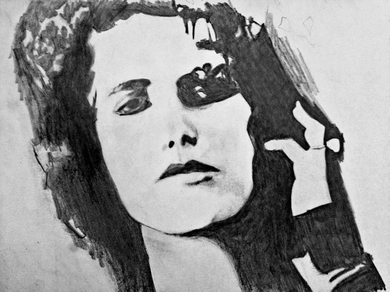 LADY Drawing by Luca Bestetti | Saatchi Art