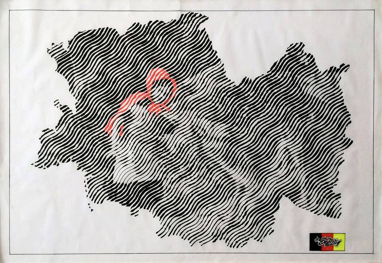 Little Red Riding Hood - monoline (Germany Map) Drawing by soec ...