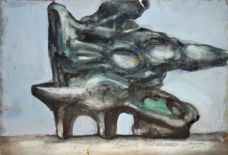 Sketch for the sculpture Explicit movement Drawing by Aleksandr Lechkin ...