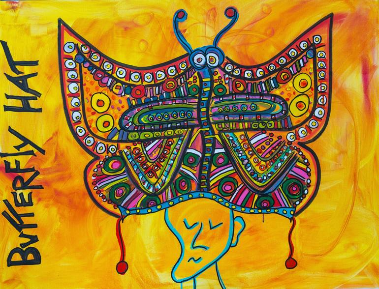 Butterfly Hat Painting by Anthony Zolezzi | Saatchi Art