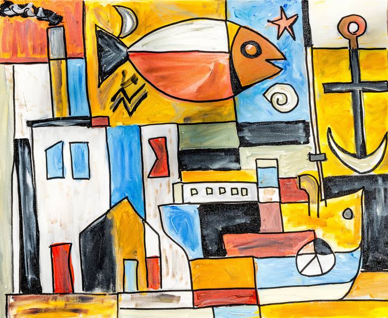 shipyard Painting by anthony zolezzi | Saatchi Art