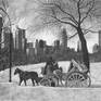 A Snowy Day in the Park Drawing by Jerry Winick | Saatchi Art