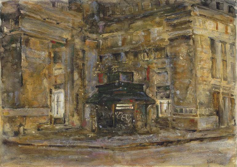 The Italian kiosk Painting by Nectarios Stamatopoulos | Saatchi Art