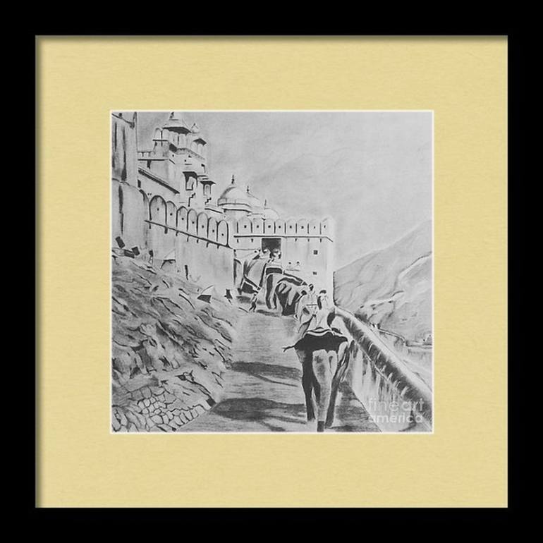Amber fort Drawing by mohammed irfan | Saatchi Art