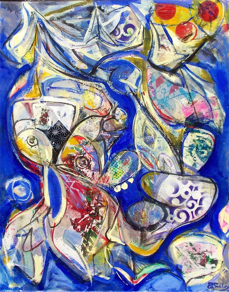 Thanks for All The Fish Painting by Ed Smiley | Saatchi Art
