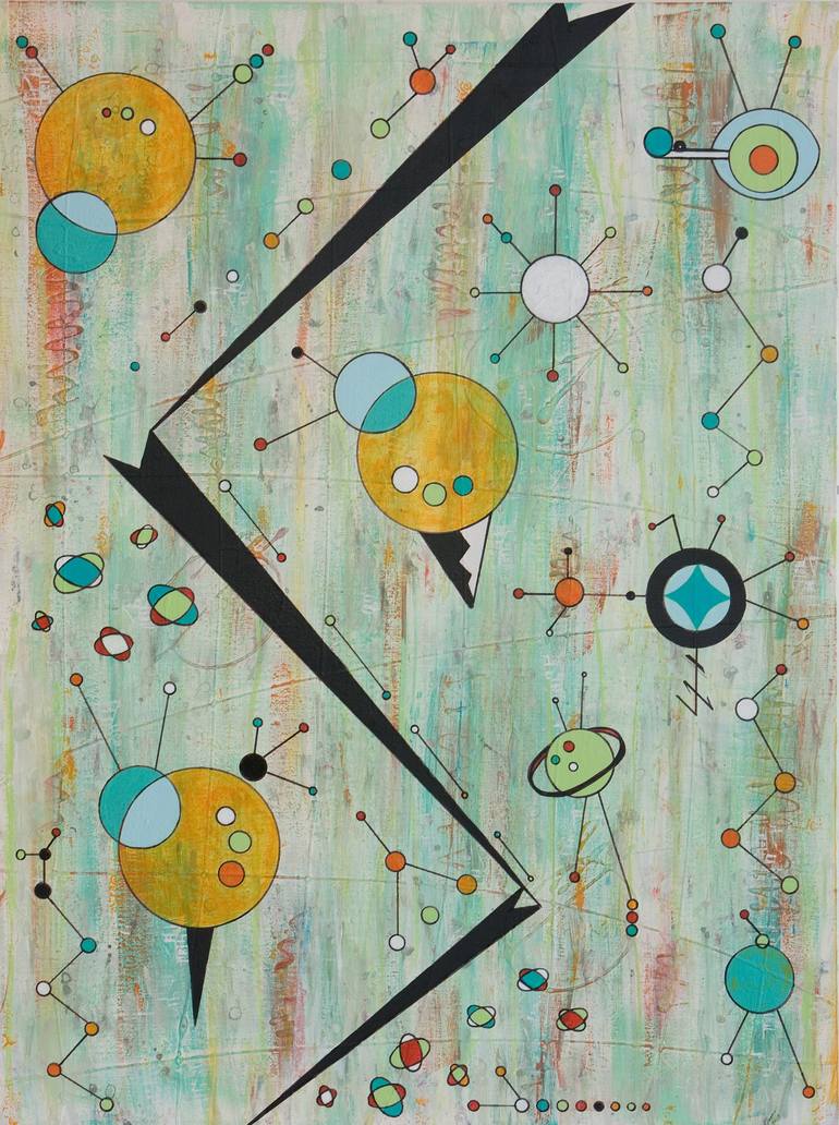 MicroCosmic OuterSpace Shindig Painting by Debra Jacobson | Saatchi Art