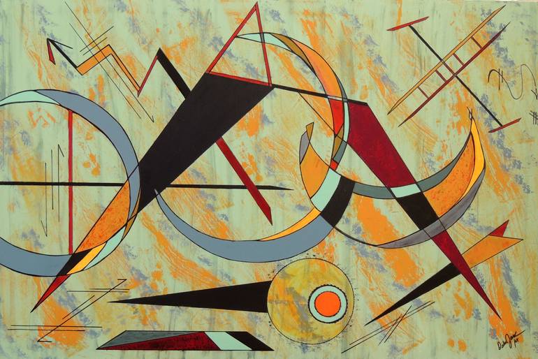 Urban Petroglyhs Series Walk under Ladders Painting by Debra Jacobson ...