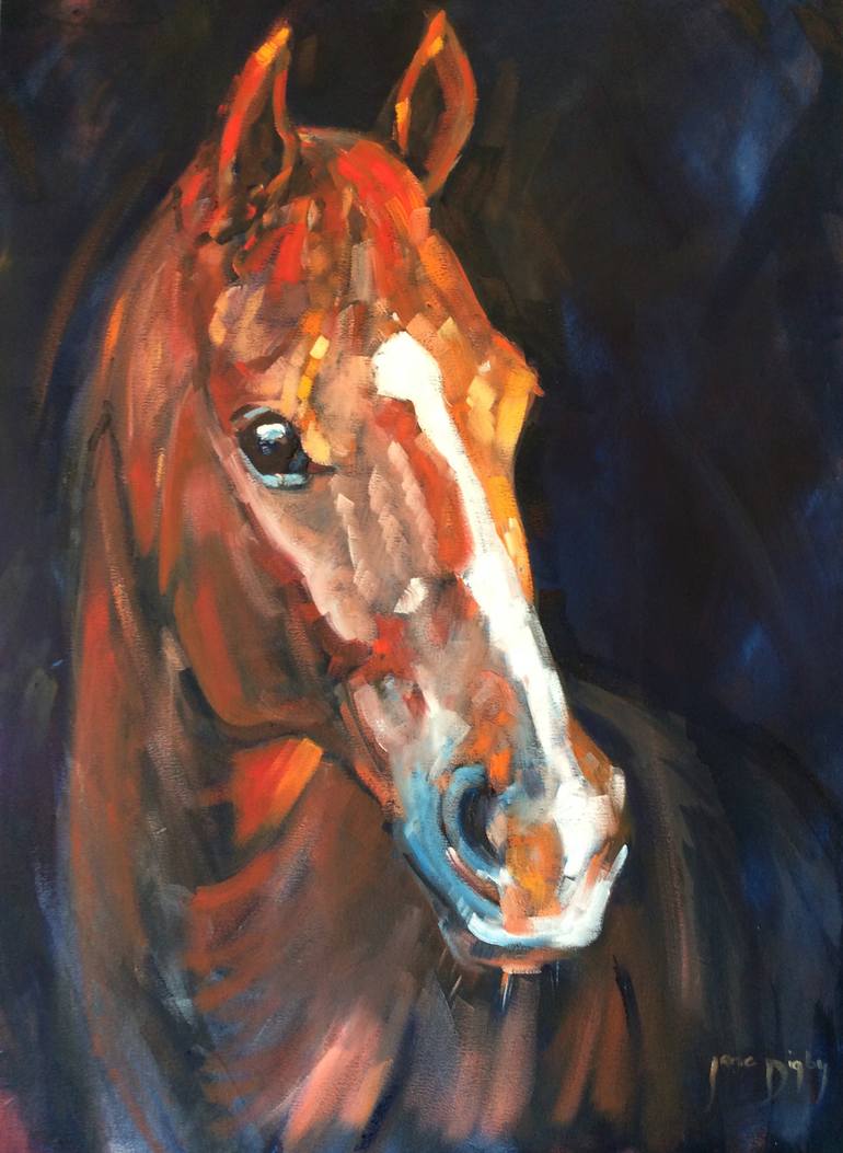 Portrait of a Horse: Chestnut Painting by Jane Digby | Saatchi Art