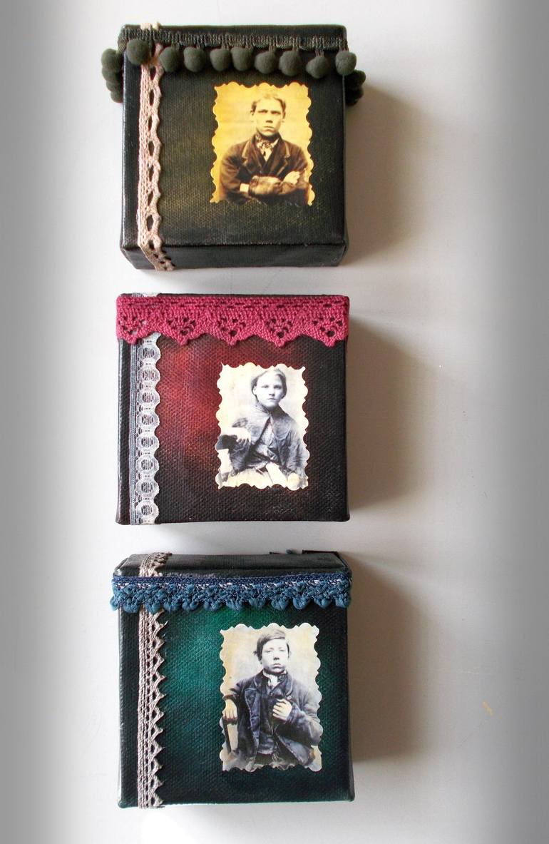 Blackened - Triptych Collage by Pj Preston | Saatchi Art