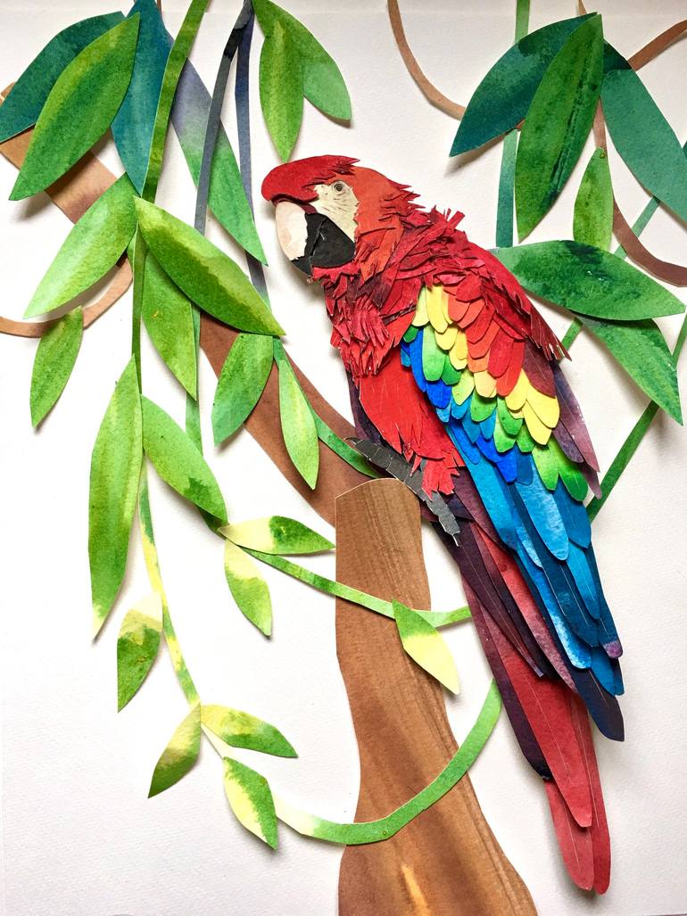 Marvelous Macaw Painting by Sarah Suplina | Saatchi Art