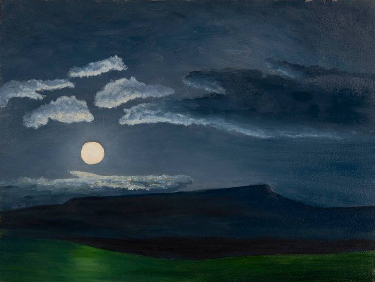 Mt Magazine Moon Rise Painting by Garry McMichael | Saatchi Art
