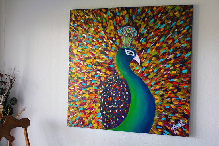 Abstract Peacock Painting by Creatiive Art | Saatchi Art