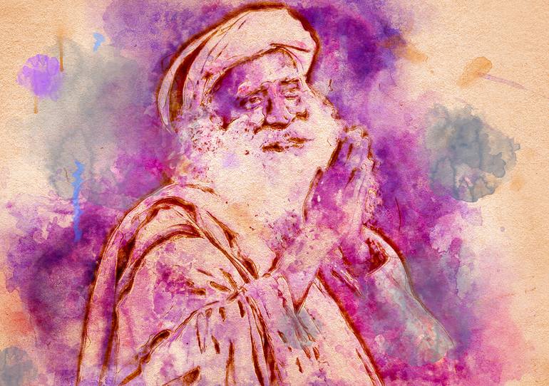 Sadhguru - Mystic, Yogi and Author Painting by Creatiive Art | Saatchi Art