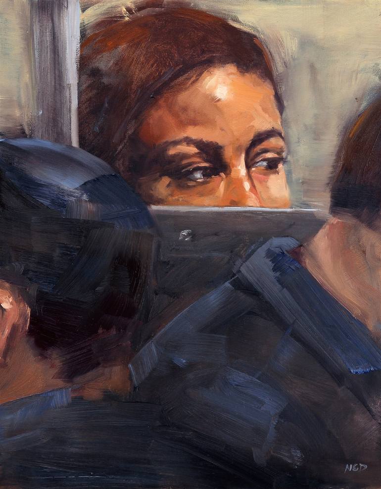 Peeking Painting by Ned Axthelm | Saatchi Art