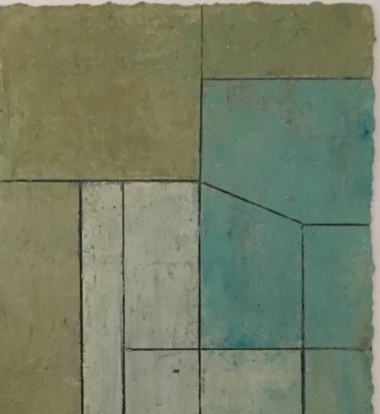 Blue Green Study on Paper—Framed Painting by stephen cimini | Saatchi Art