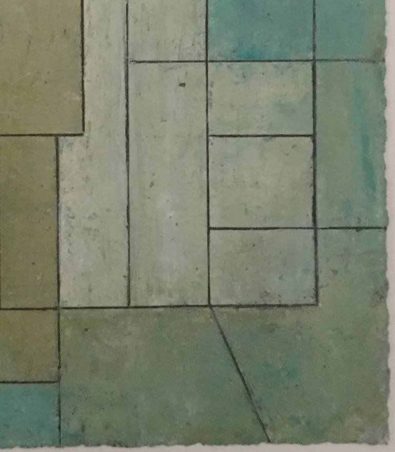 Blue Green Study on Paper—Framed Painting by stephen cimini | Saatchi Art