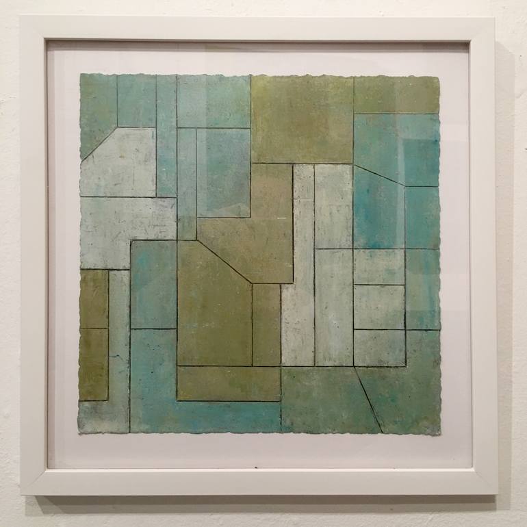 Blue Green Study on Paper—Framed Painting by stephen cimini | Saatchi Art